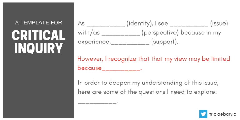 Self-Reflection, Identity as a Path to Critical Inquiry – Tricia Ebarvia